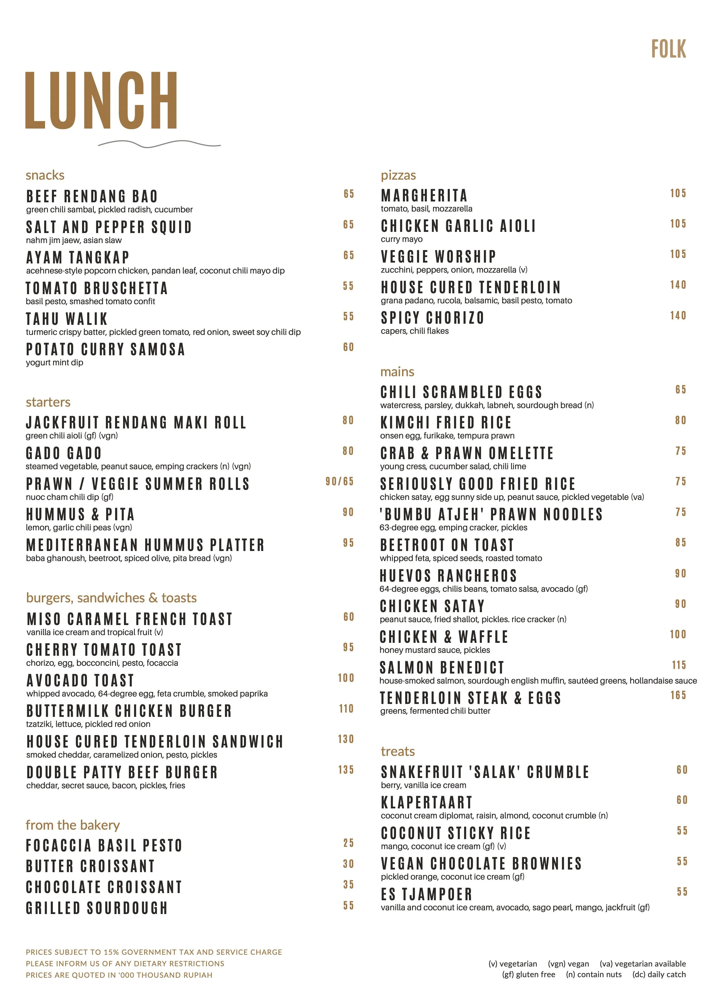 Folk Ubud Menu | Poolside Dining in Central Ubud — Folk Pool & Gardens