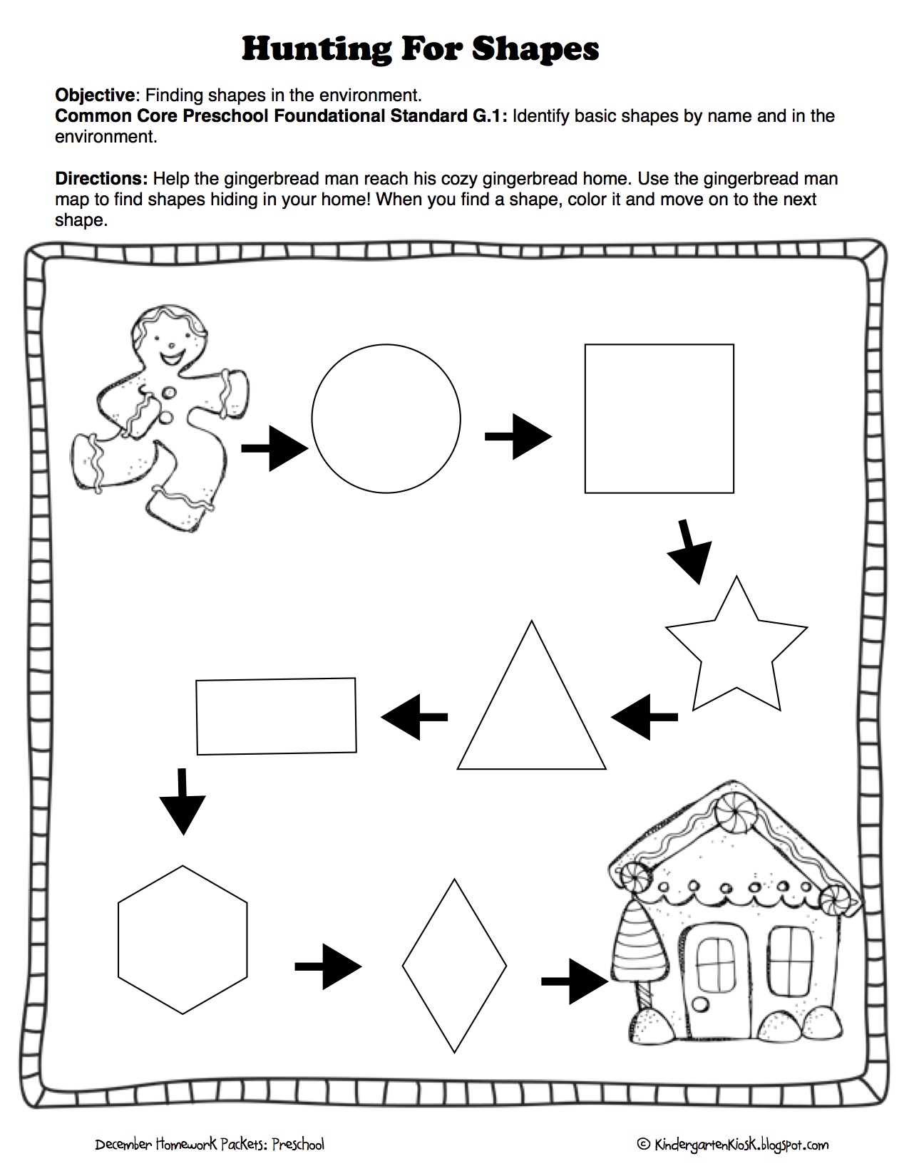 December Preschool Homework Packet — Kindergarten Kiosk