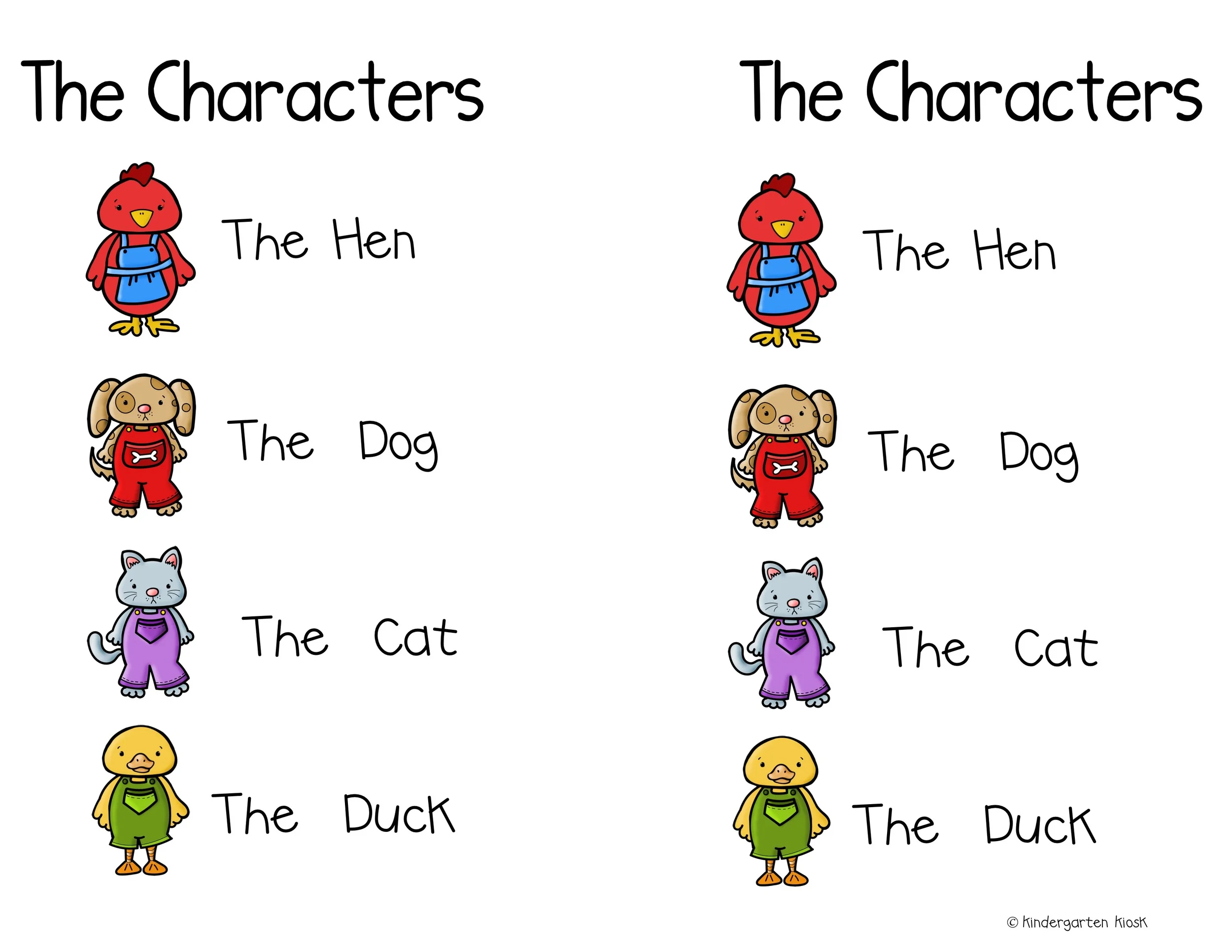 Little Red Hen: Reader's Theater or Partner Play — Kindergarten Kiosk