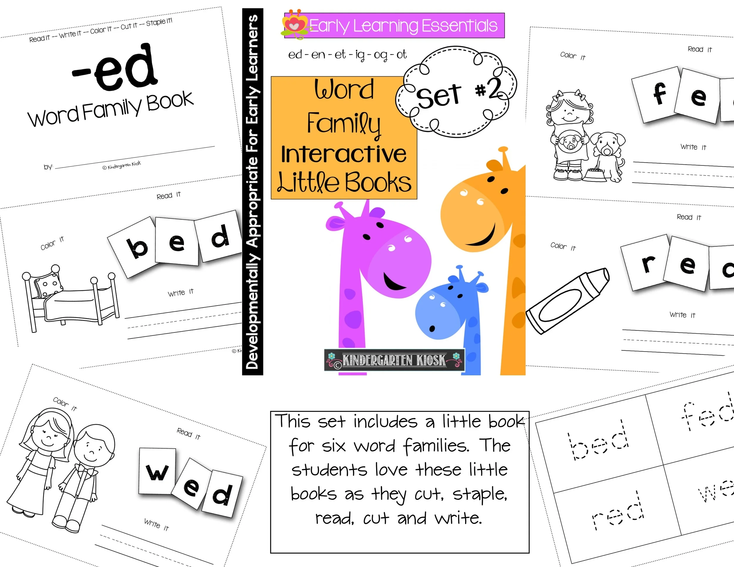 Word Family Interactive Little Books: Set #2 — Kindergarten Kiosk