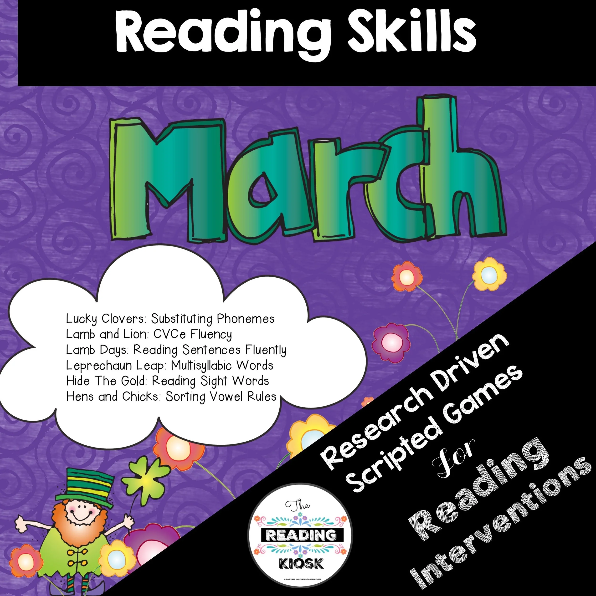 March Reading Intervention Games — Kindergarten Kiosk