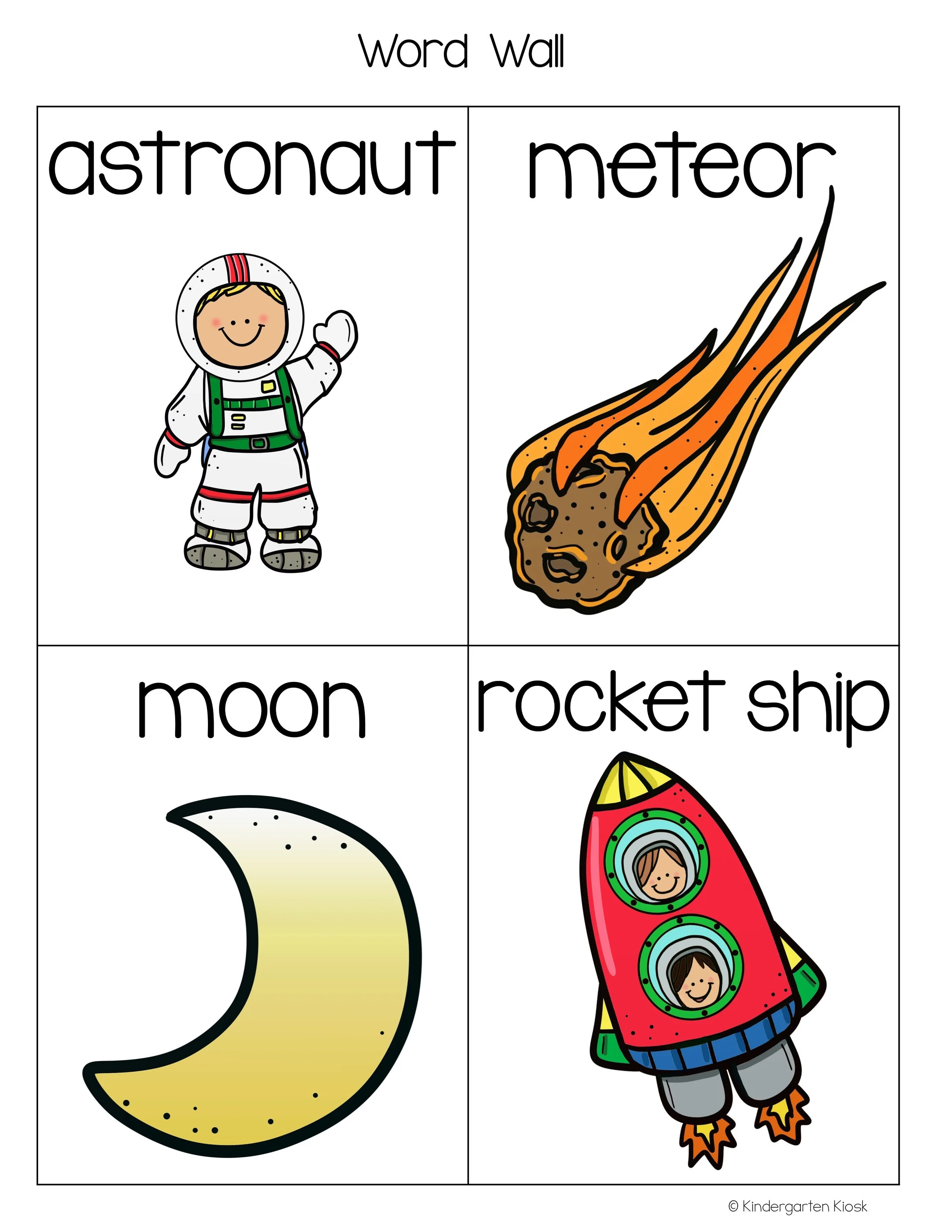 Astronaut Preschool Vocabulary