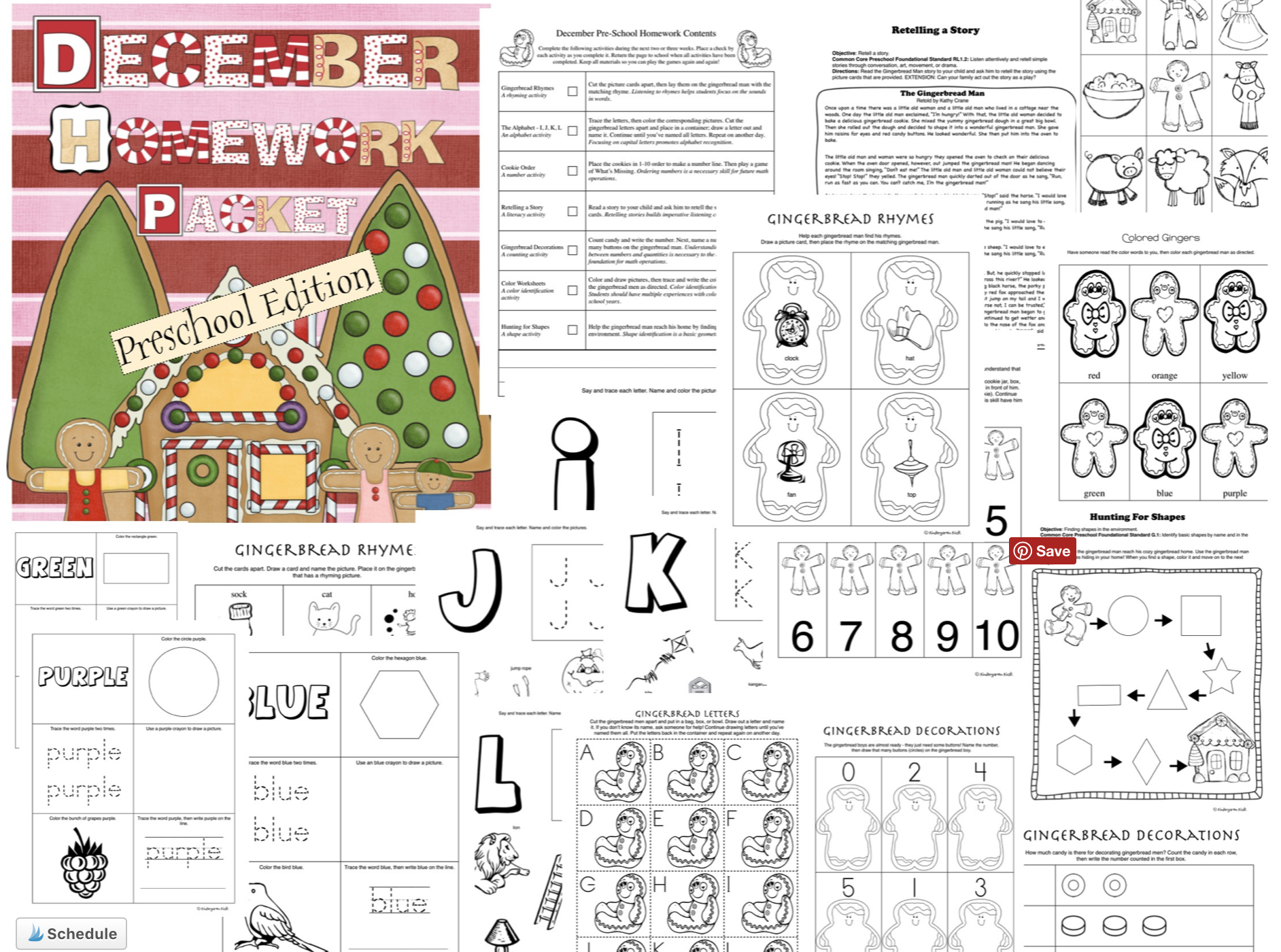 December Preschool Homework Packet — Kindergarten Kiosk