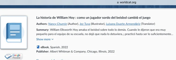 The William Hoy Story — Nancy Churnin