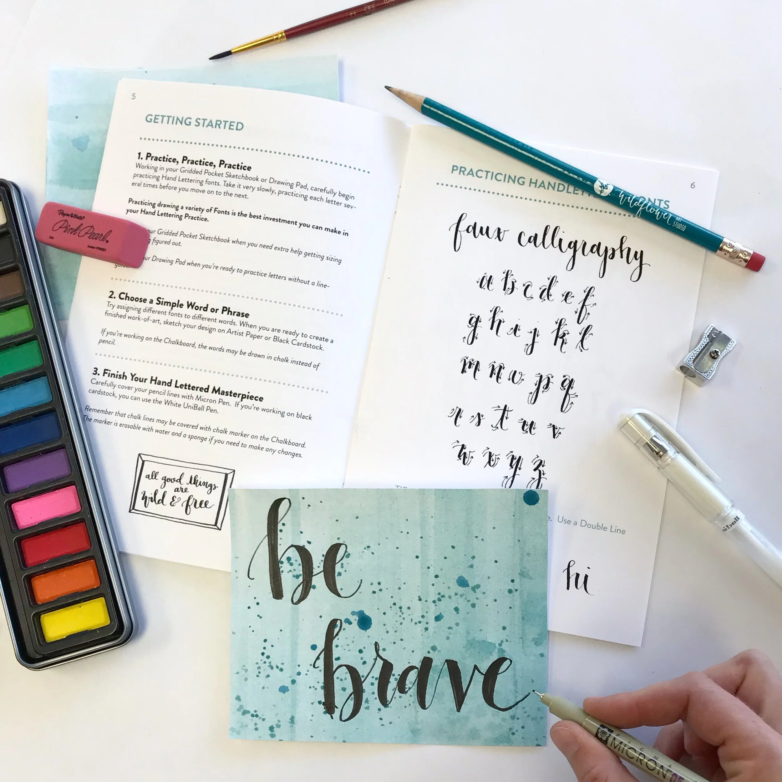 Hand Lettering Kit - Award-Winning DIY Kit includes Book + Supplies ...