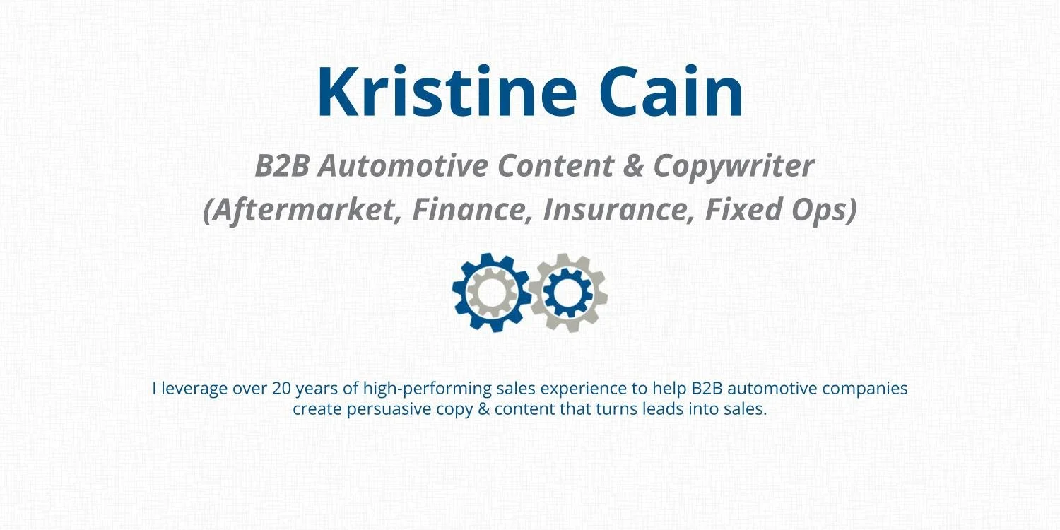 Cain Copywriting Automotive Copywriter- Cain Copywriting