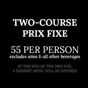 Two Course Menu // James on Main