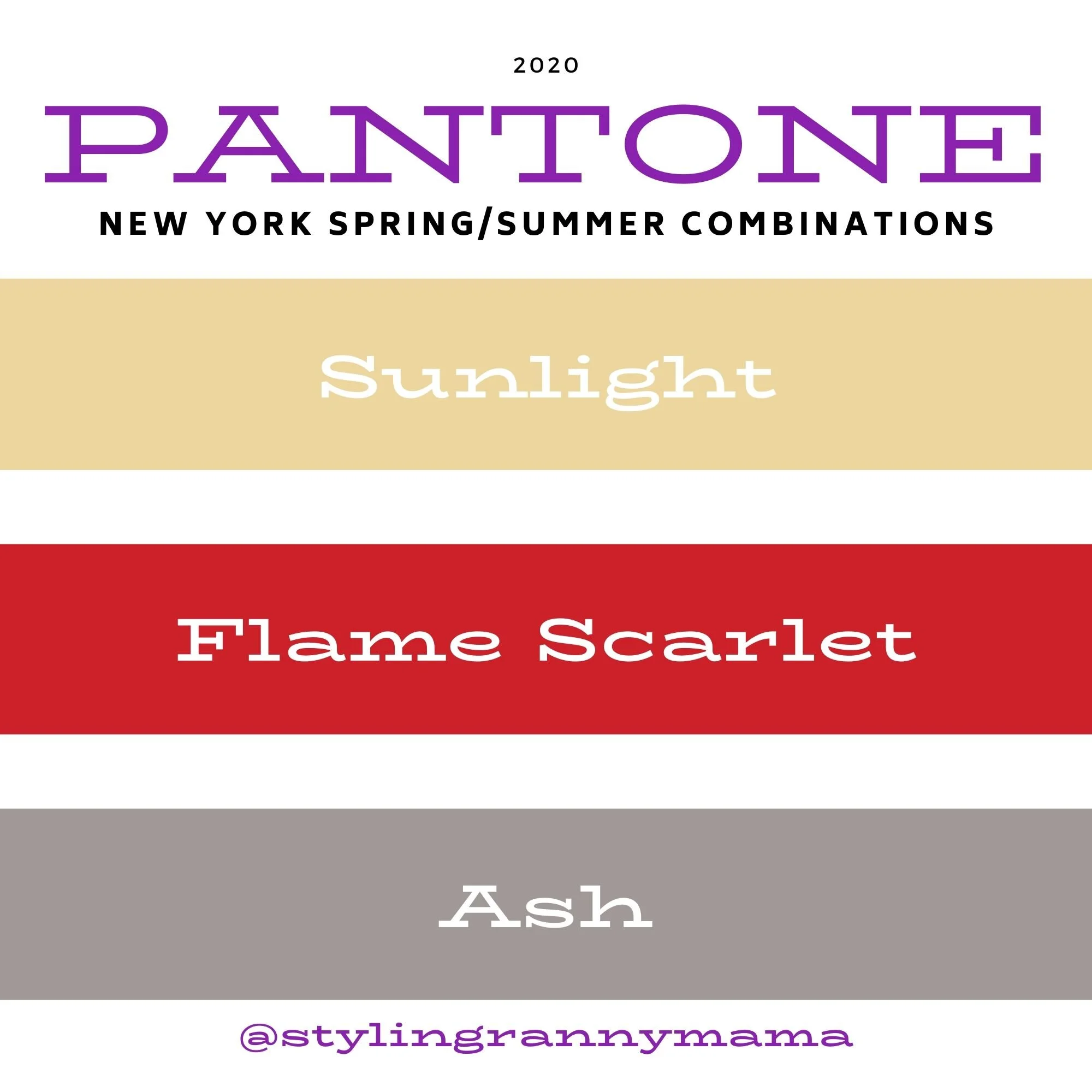 Pantone Spring/Summer - 2020 - Sunlight, Flame Scarlet and Ash — Stylin ...