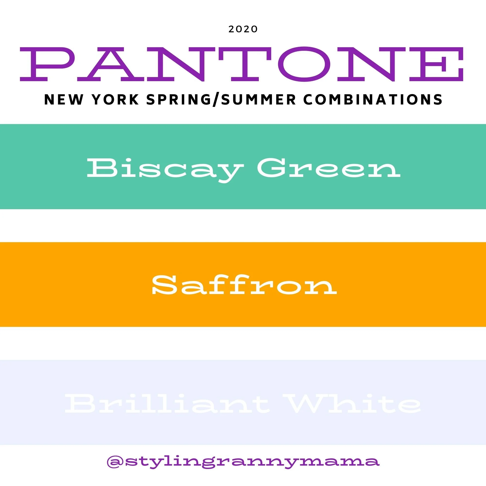 Pantone Spring/Summer - 2020 - Biscay Green, Saffron and Brilliant ...