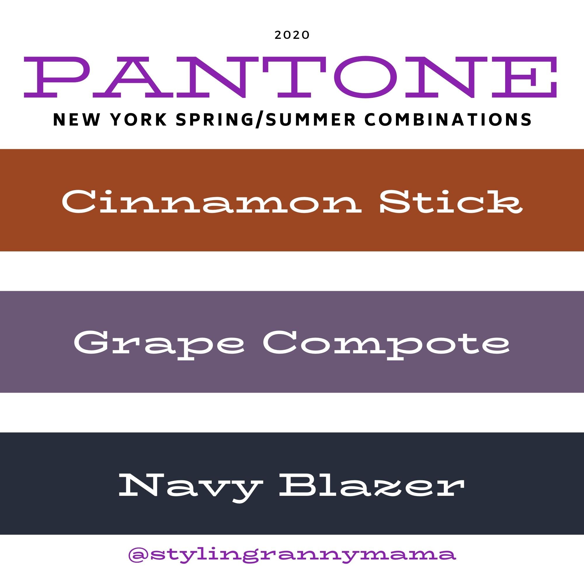 Pantone Spring/Summer 2020 - Cinnamon Stick, Grape Compote and Navy ...