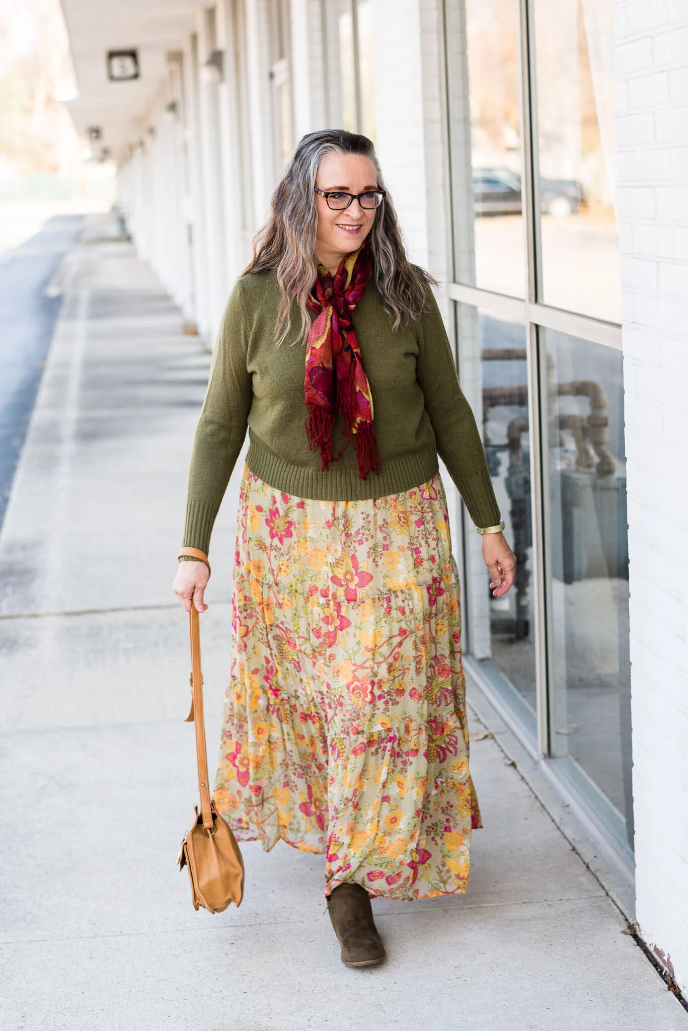 Fall/Thanksgiving Outfits - Maxi Skirt and Pullover Sweater - Casual ...