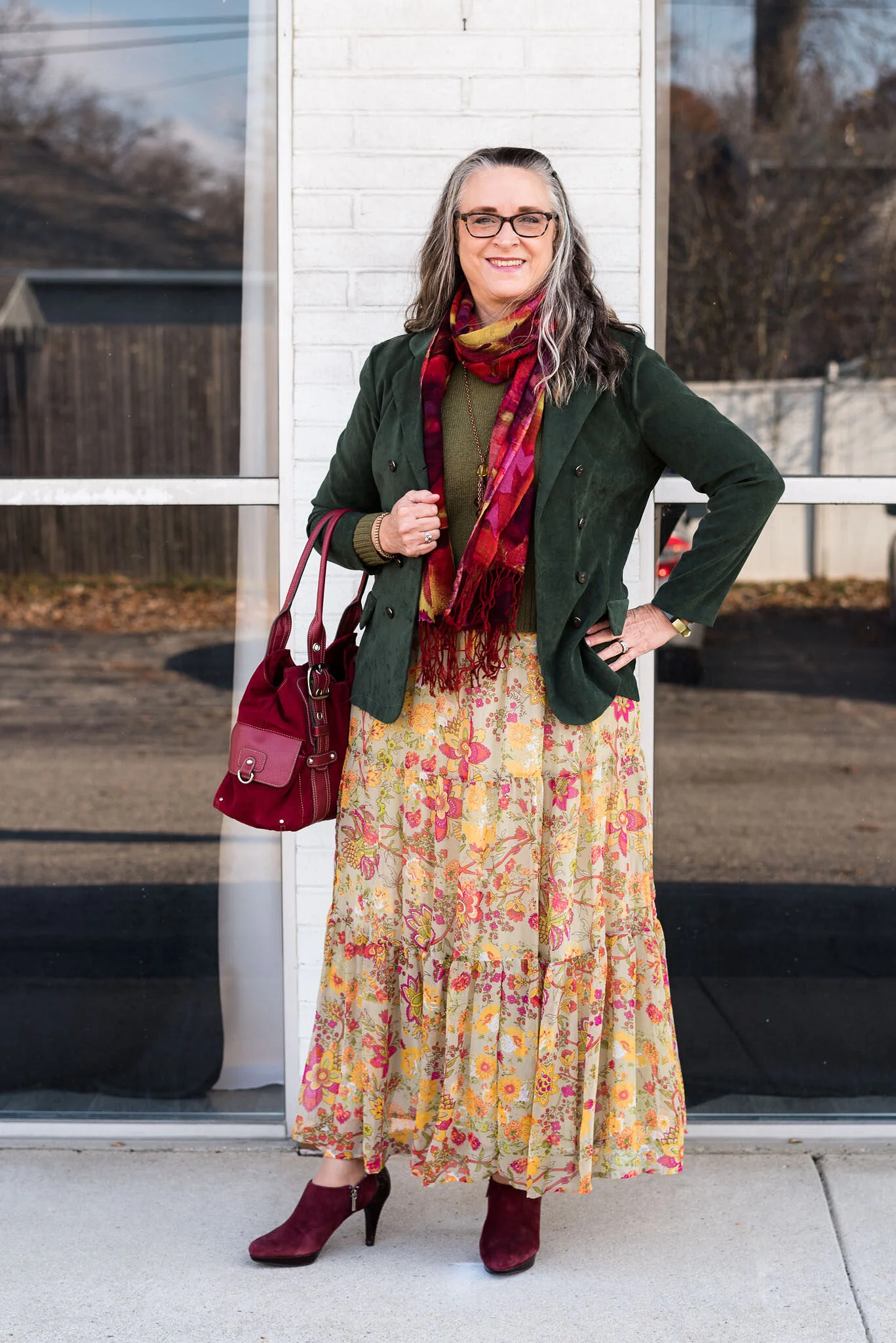 Fall/Thanksgiving Outfit - Maxi Skirt and Pullover Sweater - Dressy ...