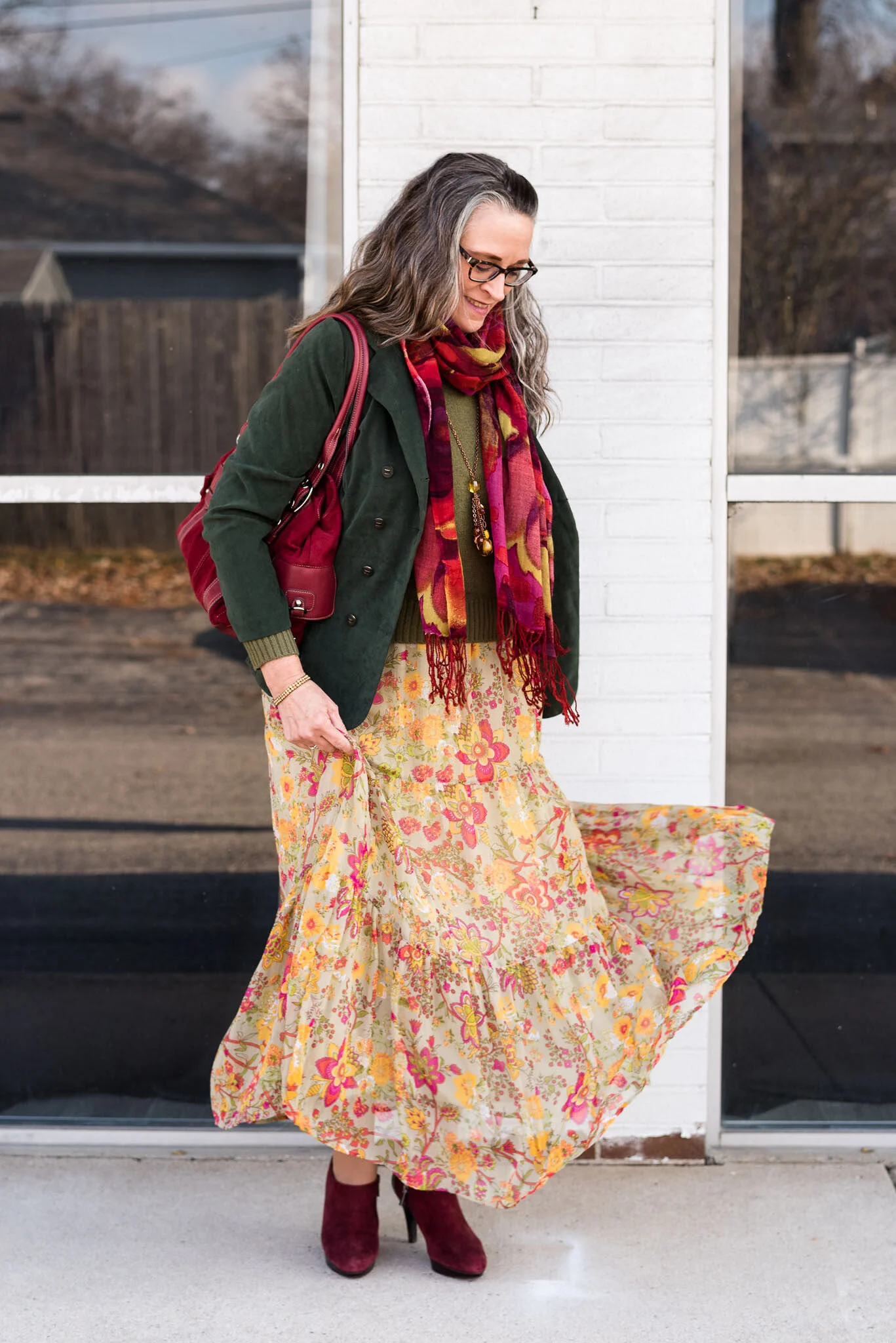 Fall/Thanksgiving Outfit - Maxi Skirt and Pullover Sweater - Dressy ...