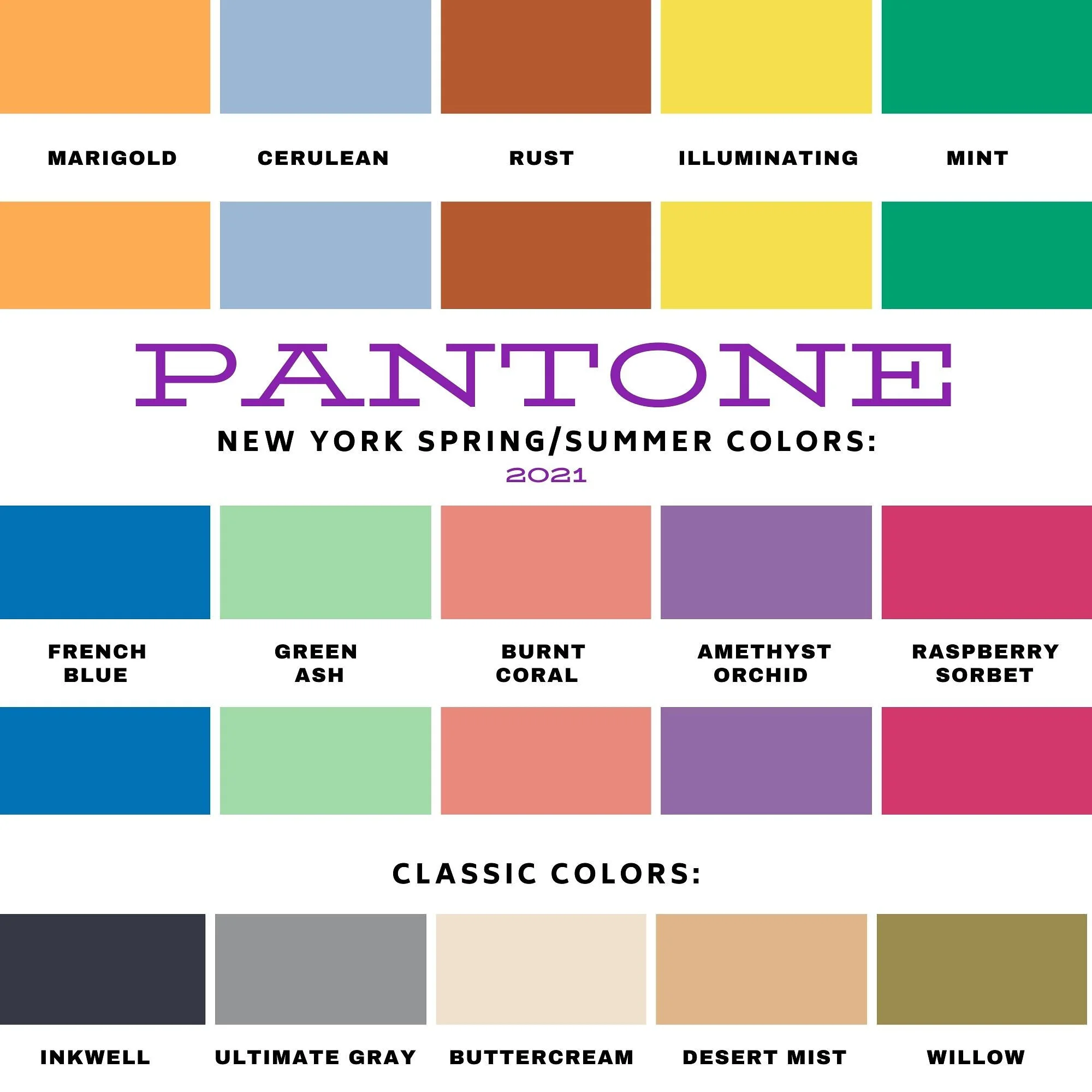 Pantone - Spring/Summer - 2021 - New York Palette: Introduction ...