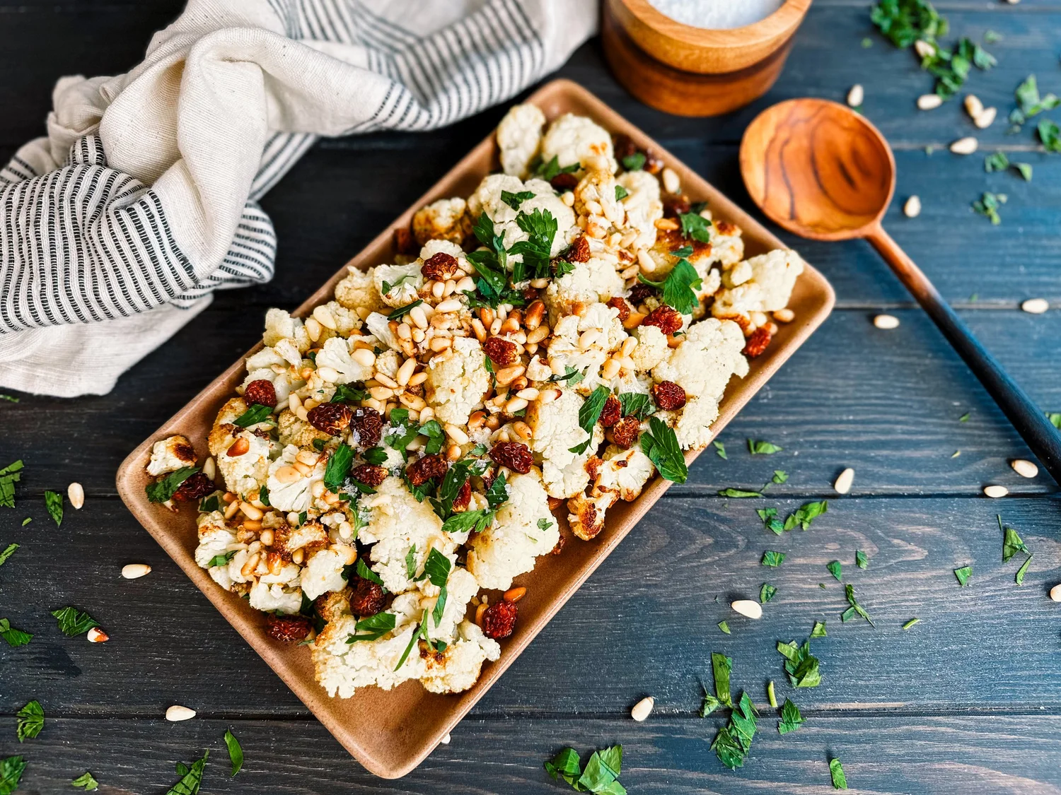 Roasted Cauliflower With Pine Nuts & Raisins — The Trail To Health