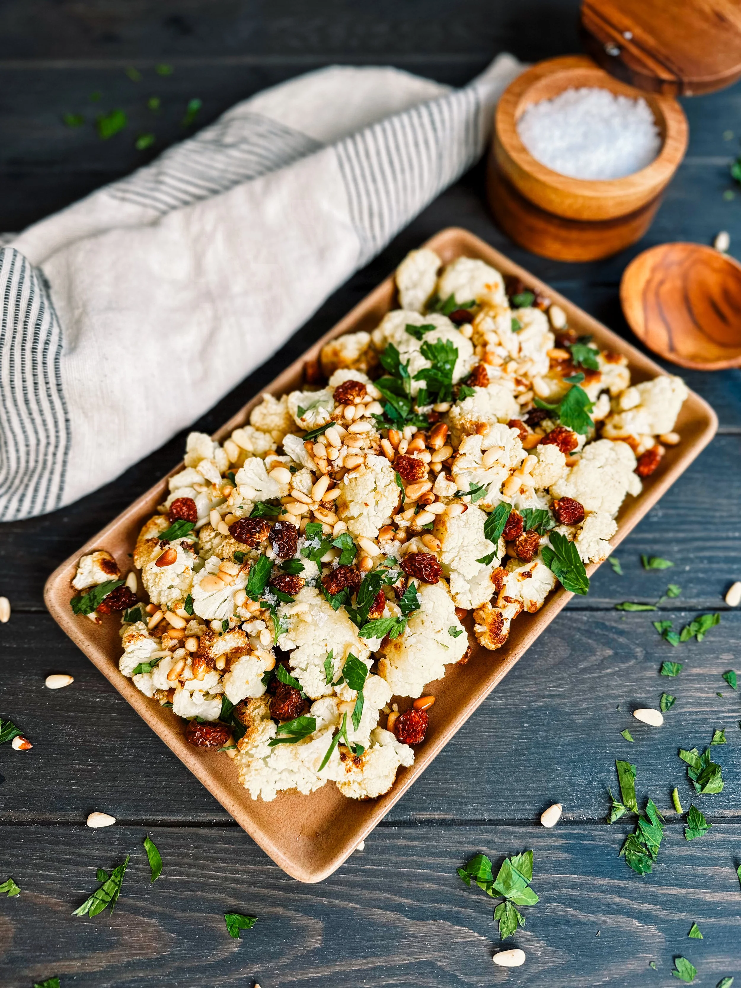 Roasted Cauliflower With Pine Nuts & Raisins — The Trail To Health