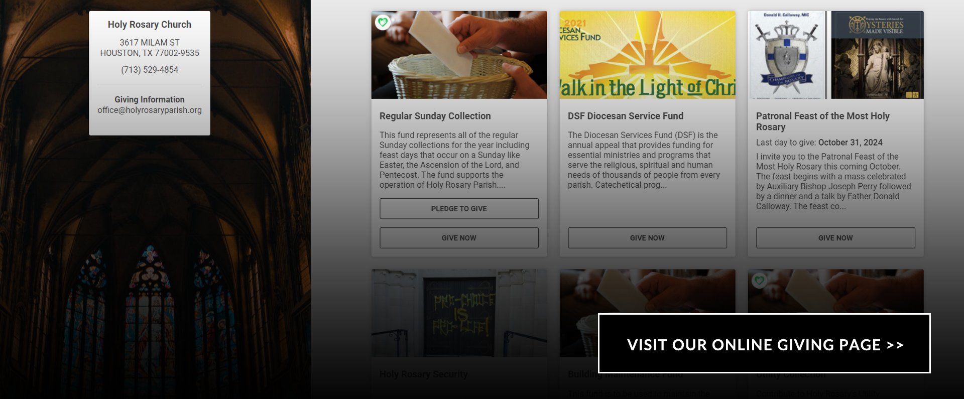 Online Giving — Holy Rosary Catholic Church