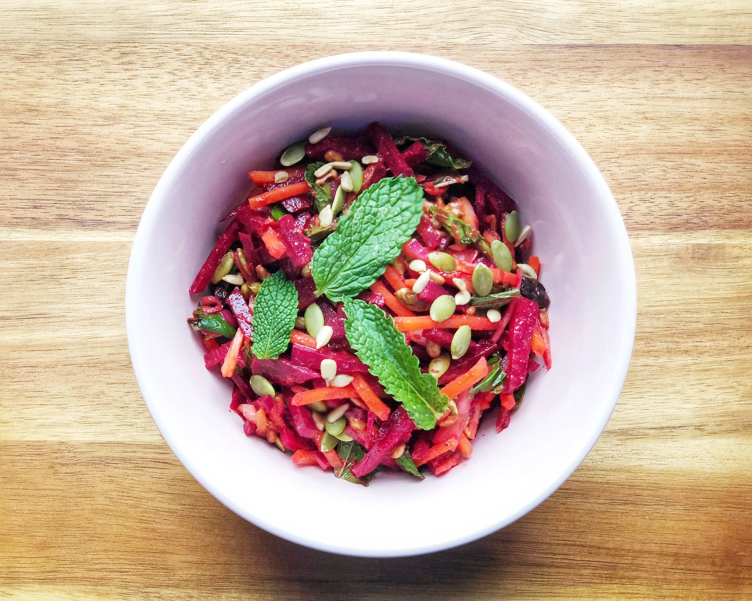 Raw Beetroot Salad with Orange Balsamic Dressing & Mint Leaves — MAKING ...