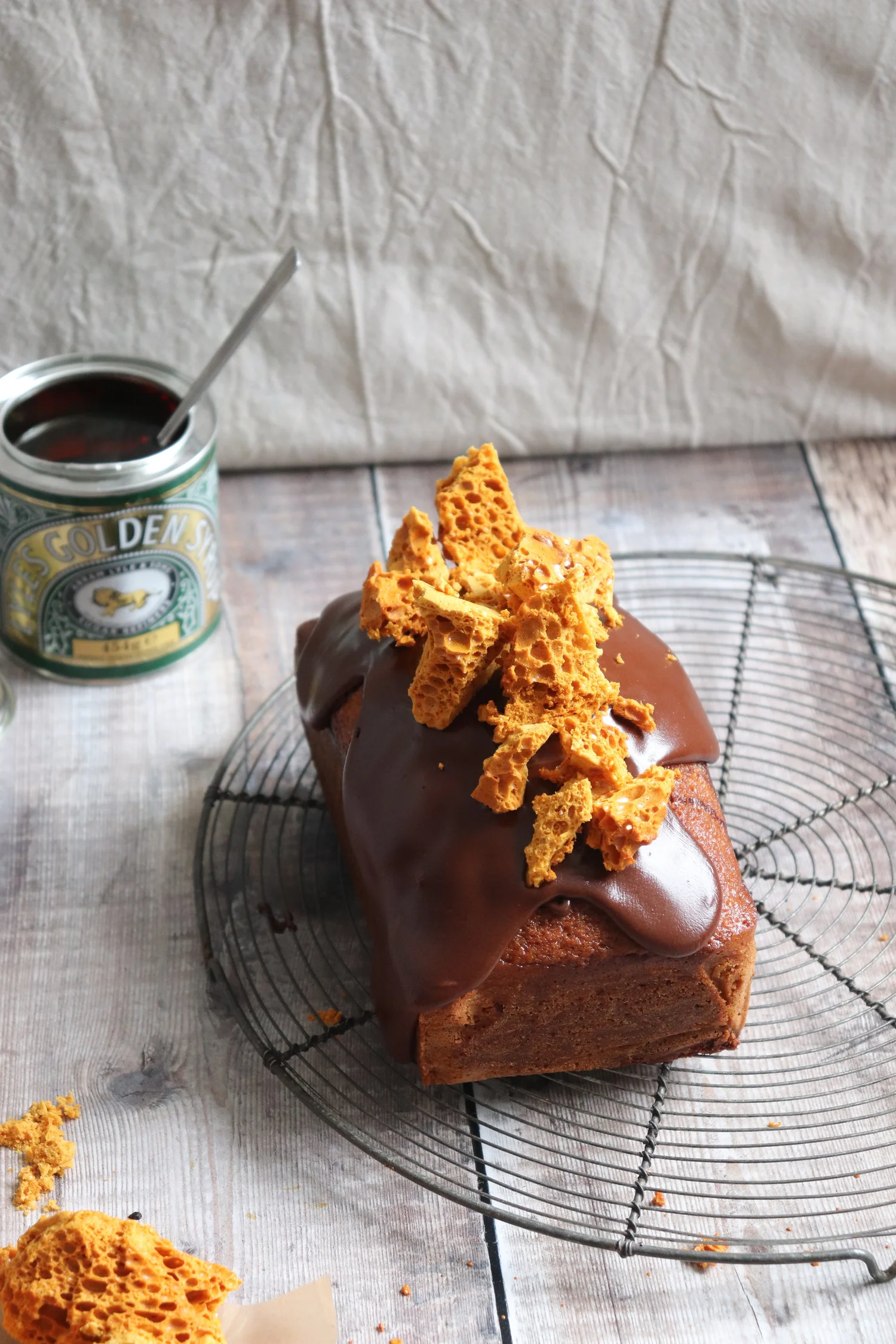 Lyle's Golden Syrup chocolate loaf with honeycomb — MARTHA COLLISON