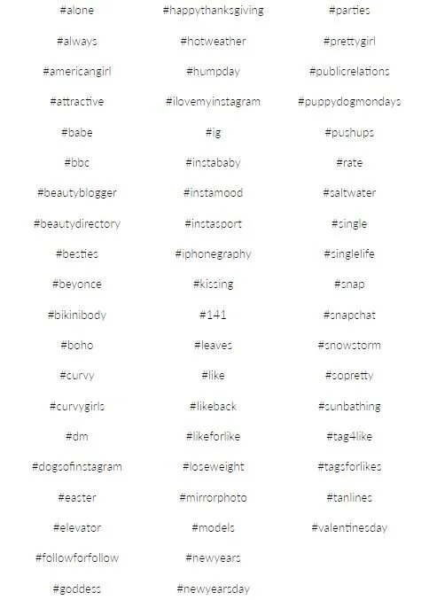 Spam For Spam Instagram Hashtags