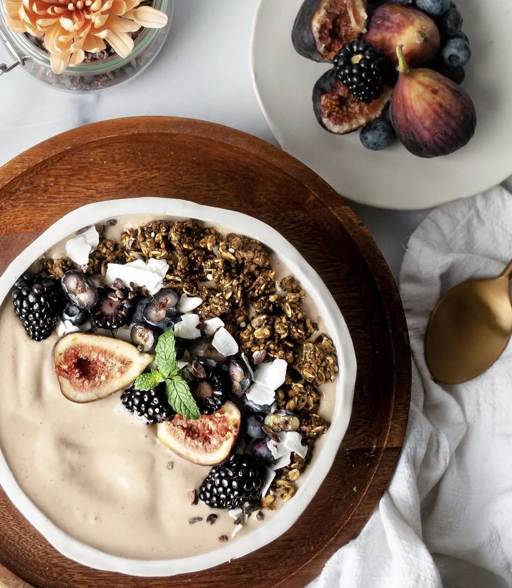 Creamy Tahini Smoothie Bowl with Granola, Figs & Berries — Victory ...