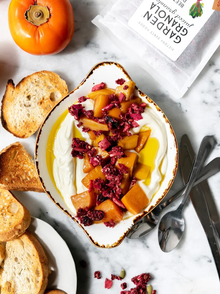 Maple-Roasted Persimmons with Honey Whipped Ricotta — Victory Dance Foods