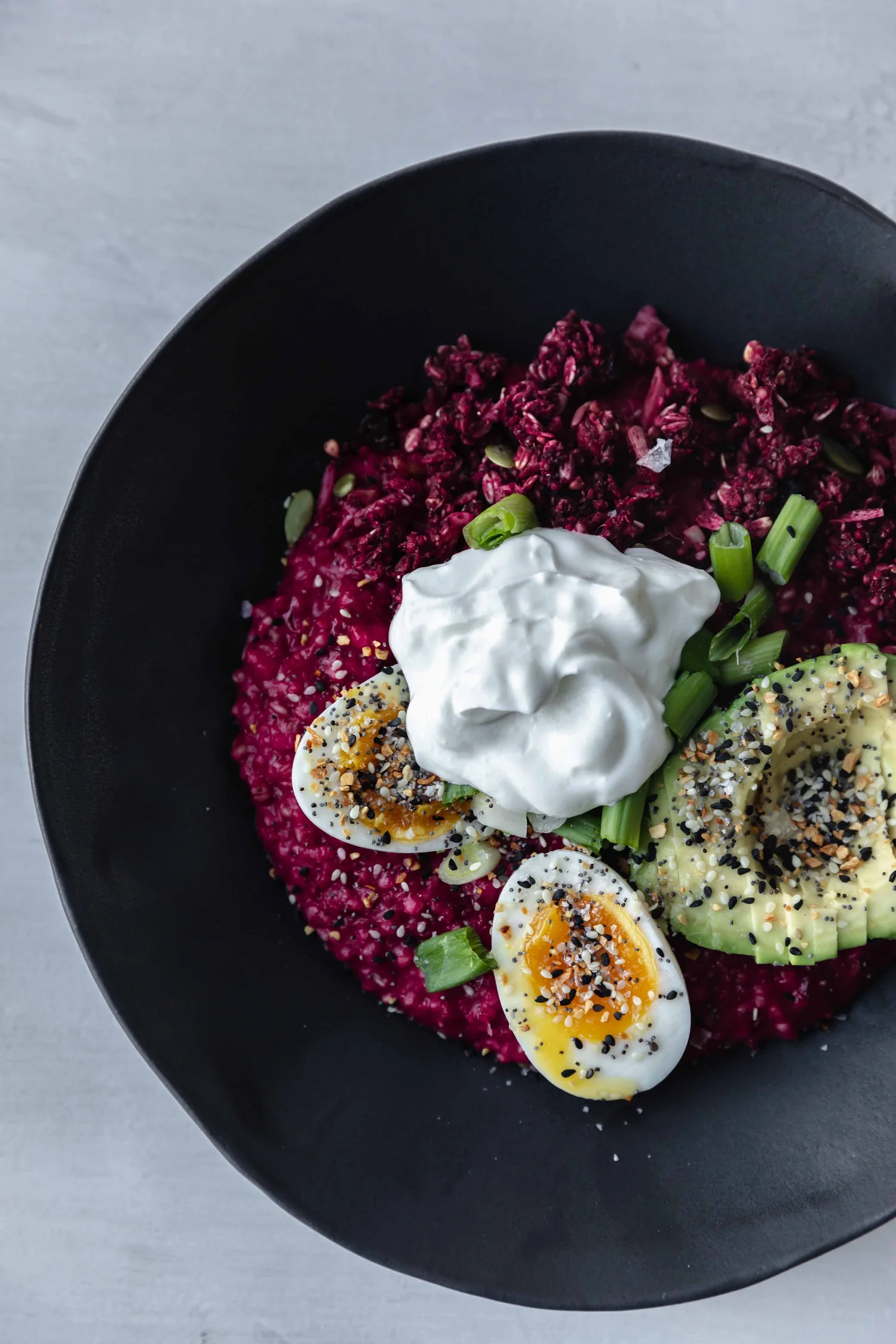 Roasted Beet Savory Oats Bowl — VICTORY DANCE FOODS