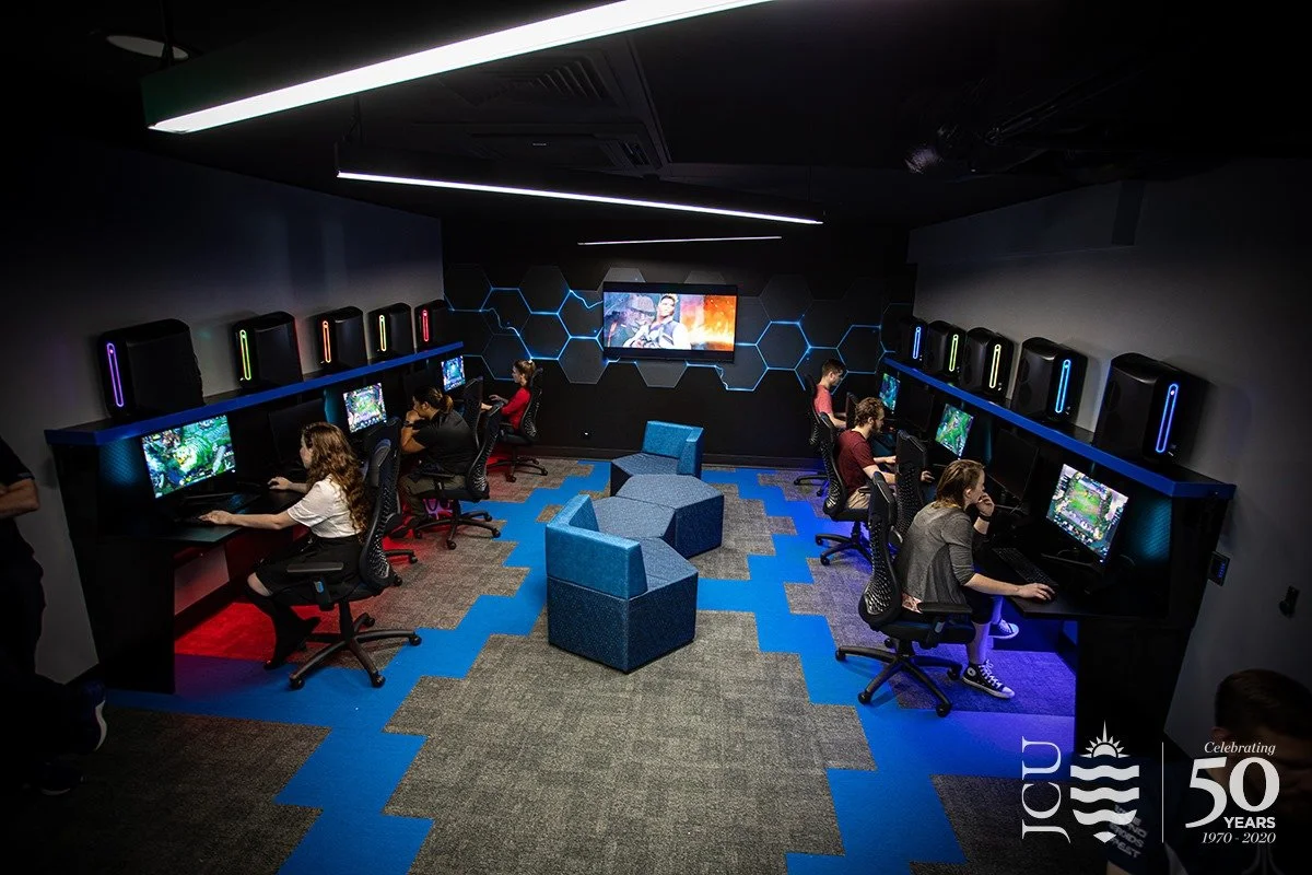 Designing Esports room interiors (gaming rooms) for university student ...