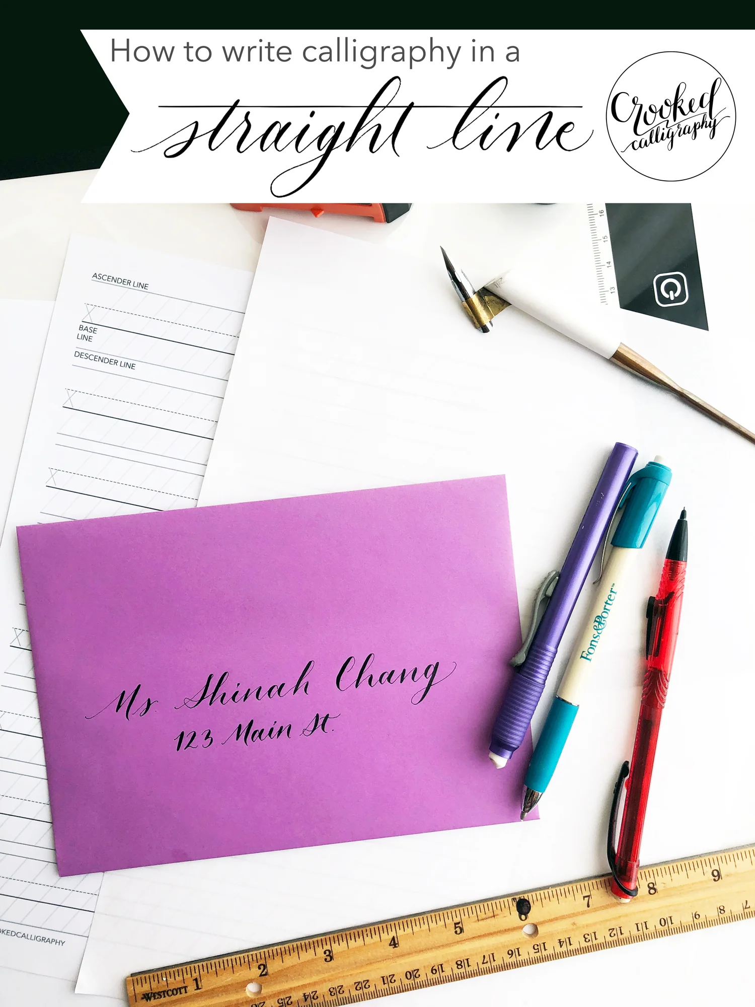 HOW TO Write Calligraphy In A Straight Line Crooked Calligraphy