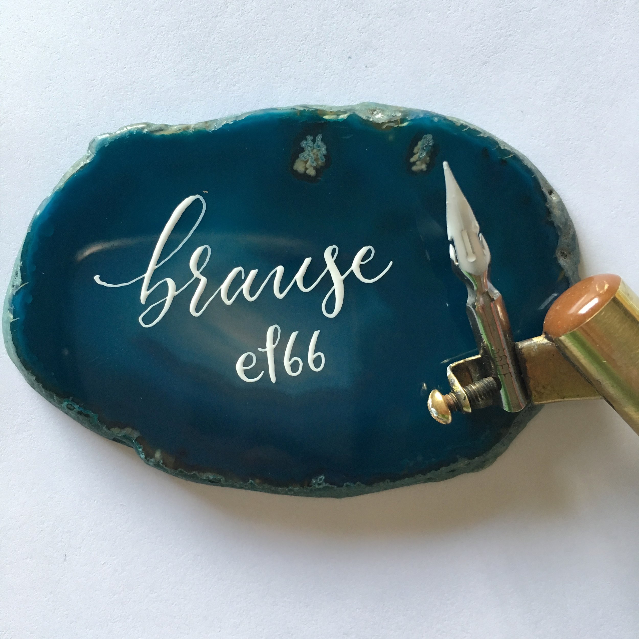 HOW TO: Calligraphy on Agate Slices — Crooked Calligraphy