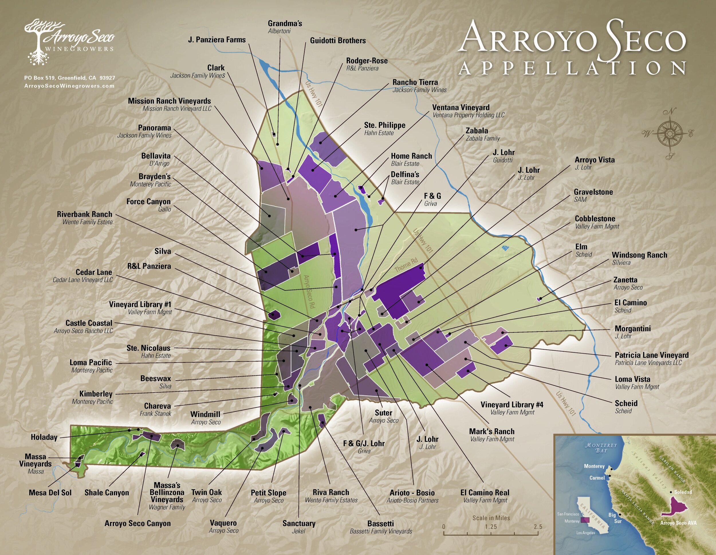 Arroyo Seco Vineyard Map — Arroyo Seco Winegrowers