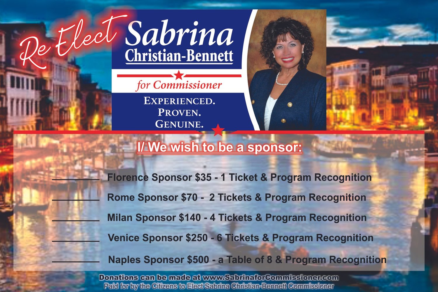Upcoming Events — Sabrina for Commissioner
