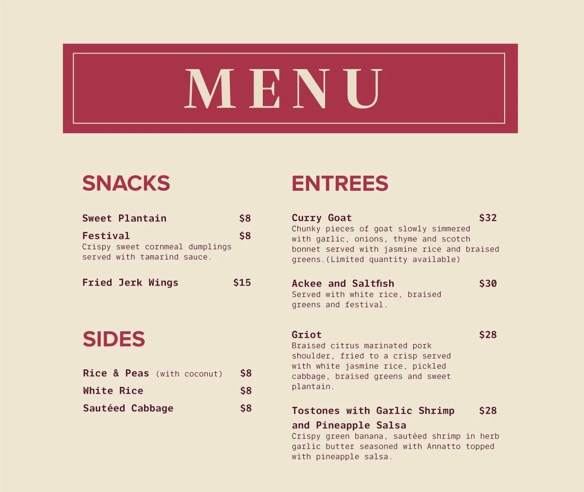 Chef Lex Grant & Co.welcome