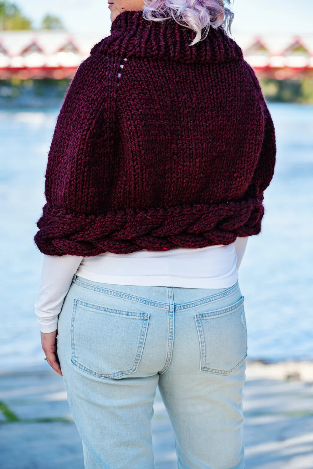 THE PERFECT OFFICE KNIT - BRAIDED PONCHO — Knitatude