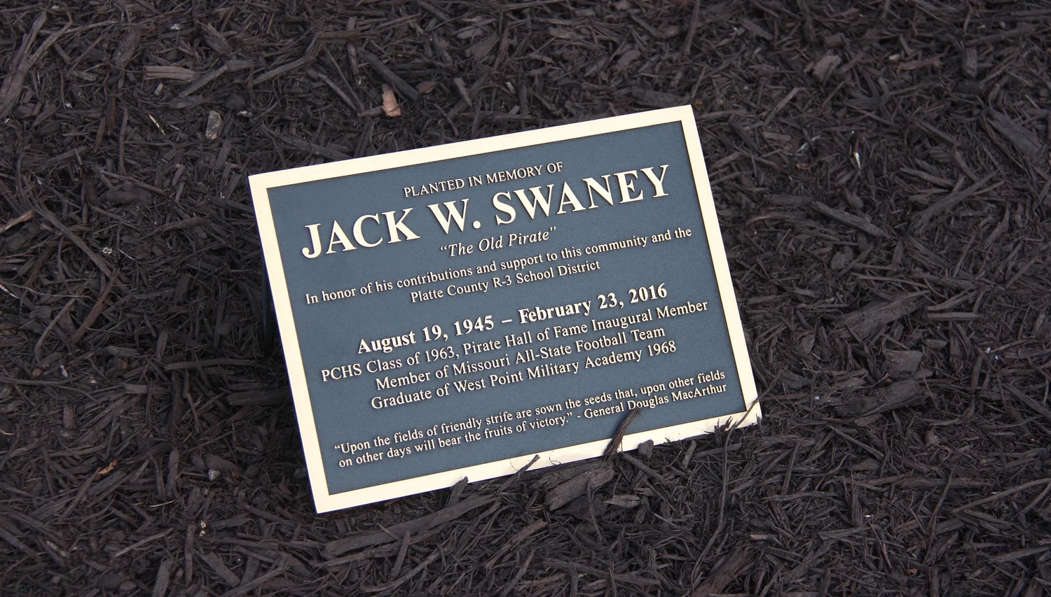 Tree officially dedicated in Swaney's memory — The Platte County Citizen