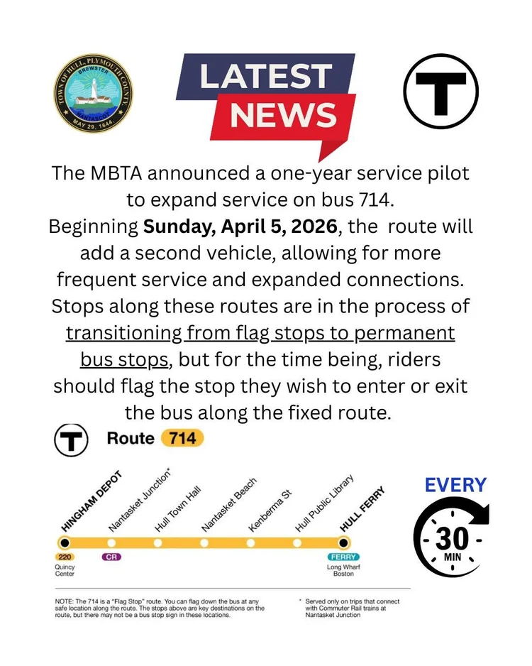 MBTA increases frequency of buses on Hull route, adds new stops at ...