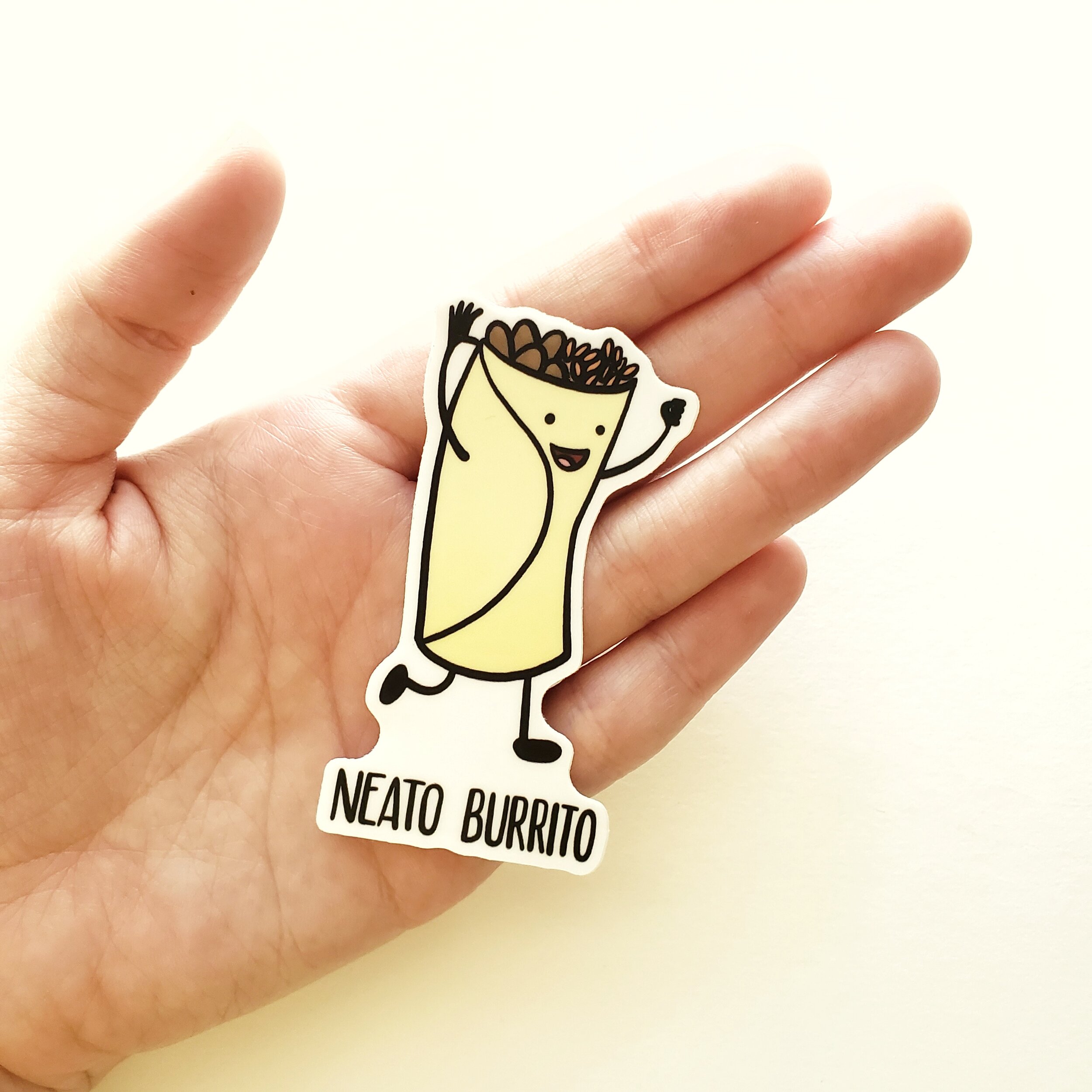 Neato Burrito Sticker — Matte Vinyl Stickers Cute Funny Pretty