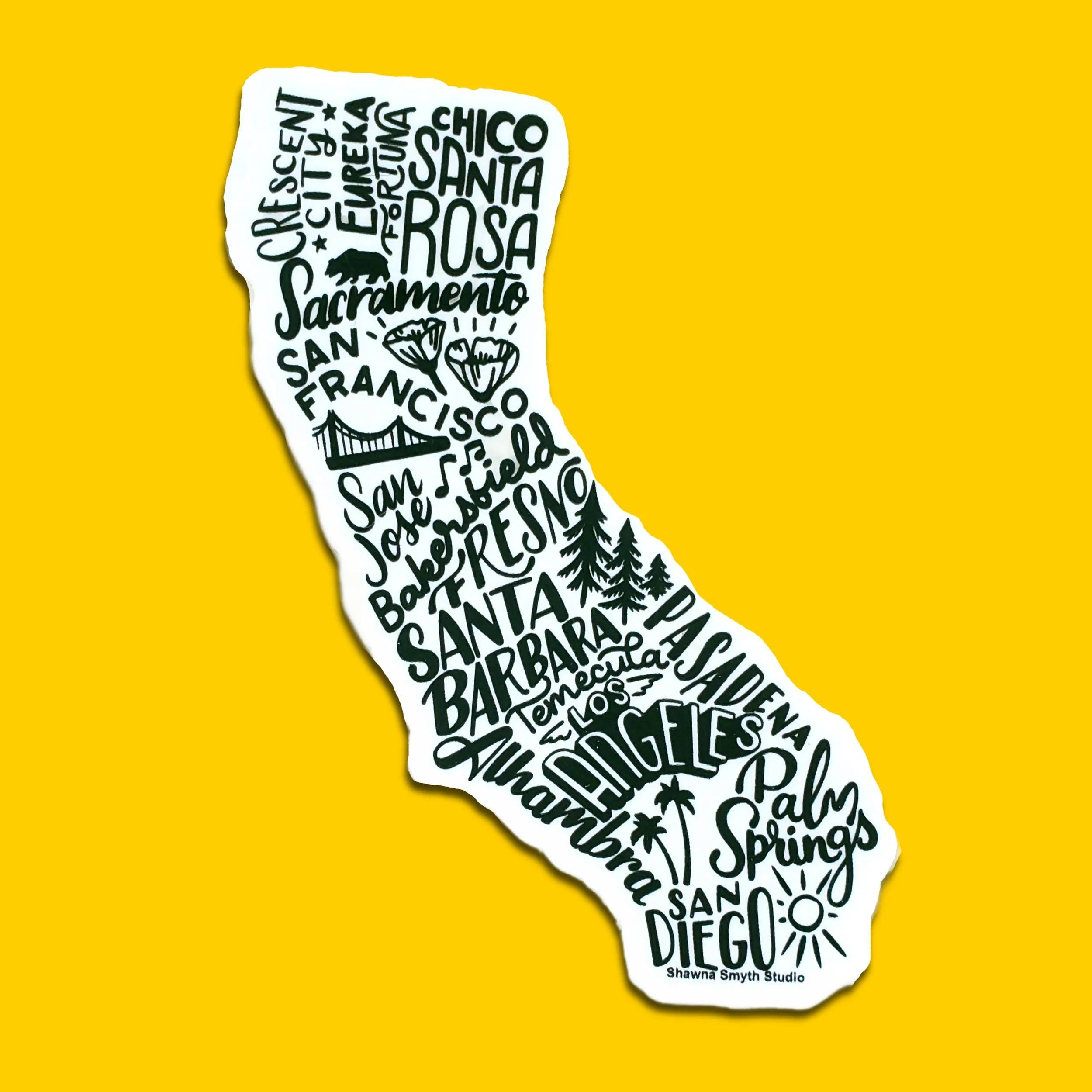 California Cities Sticker — Matte Vinyl Stickers - Cute, Funny, Pretty ...