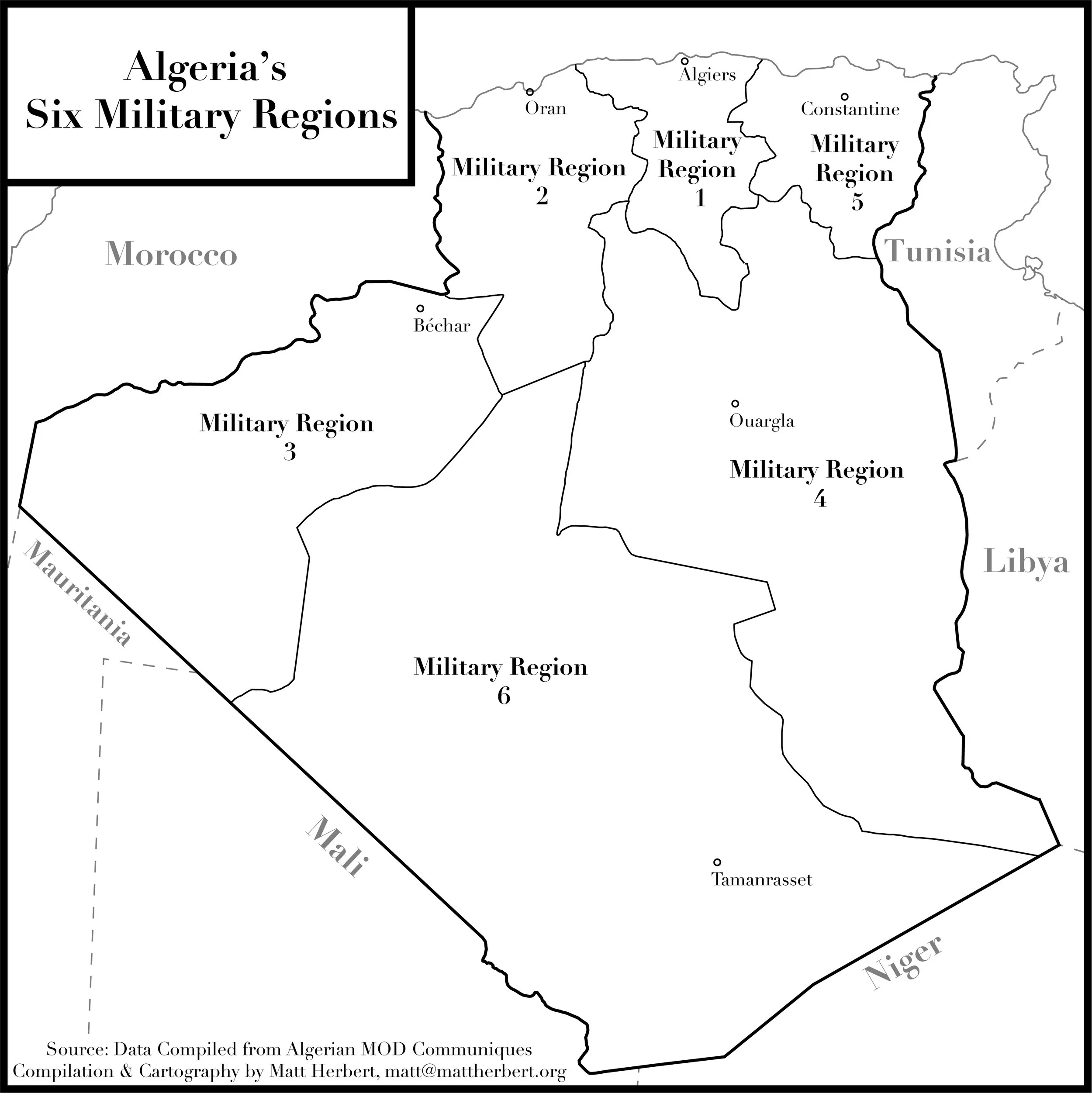 Algeria's Six Military Regions: A New Opensource Map — Matt Herbert