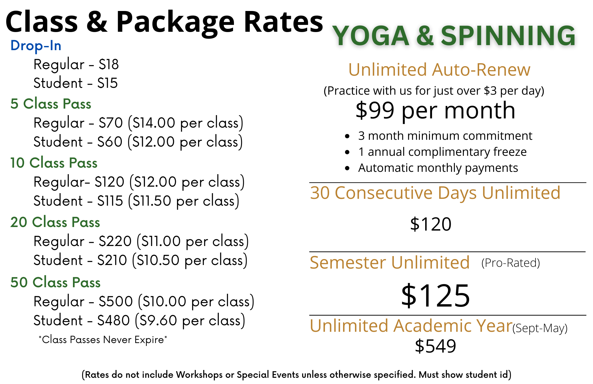 Yoga State — Prices