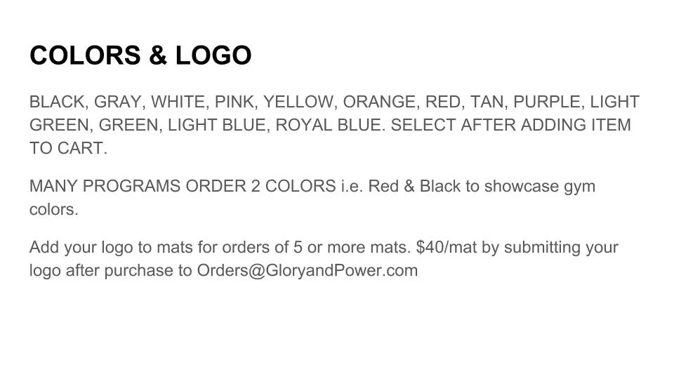 5' x 10' Panel Mat — Glory and Power Enterprises