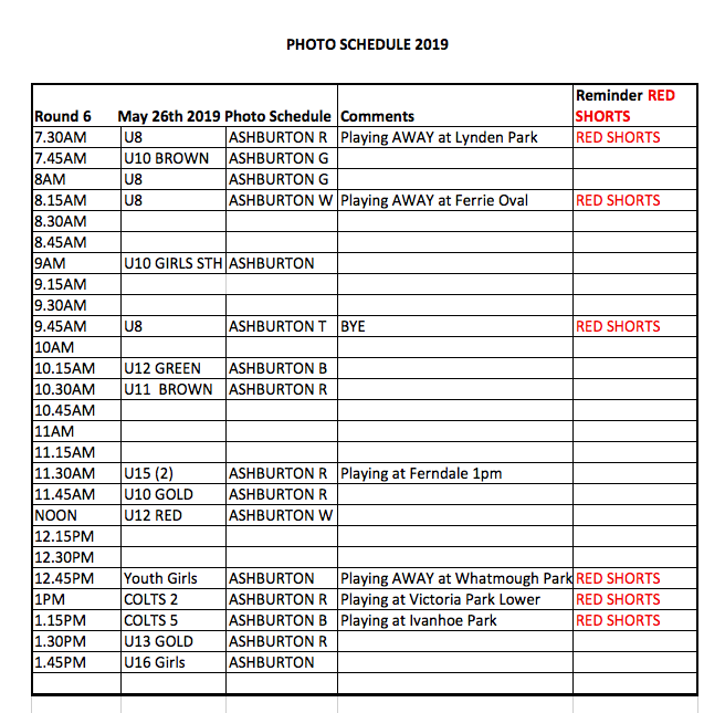 Club Events — Ashy Redbacks