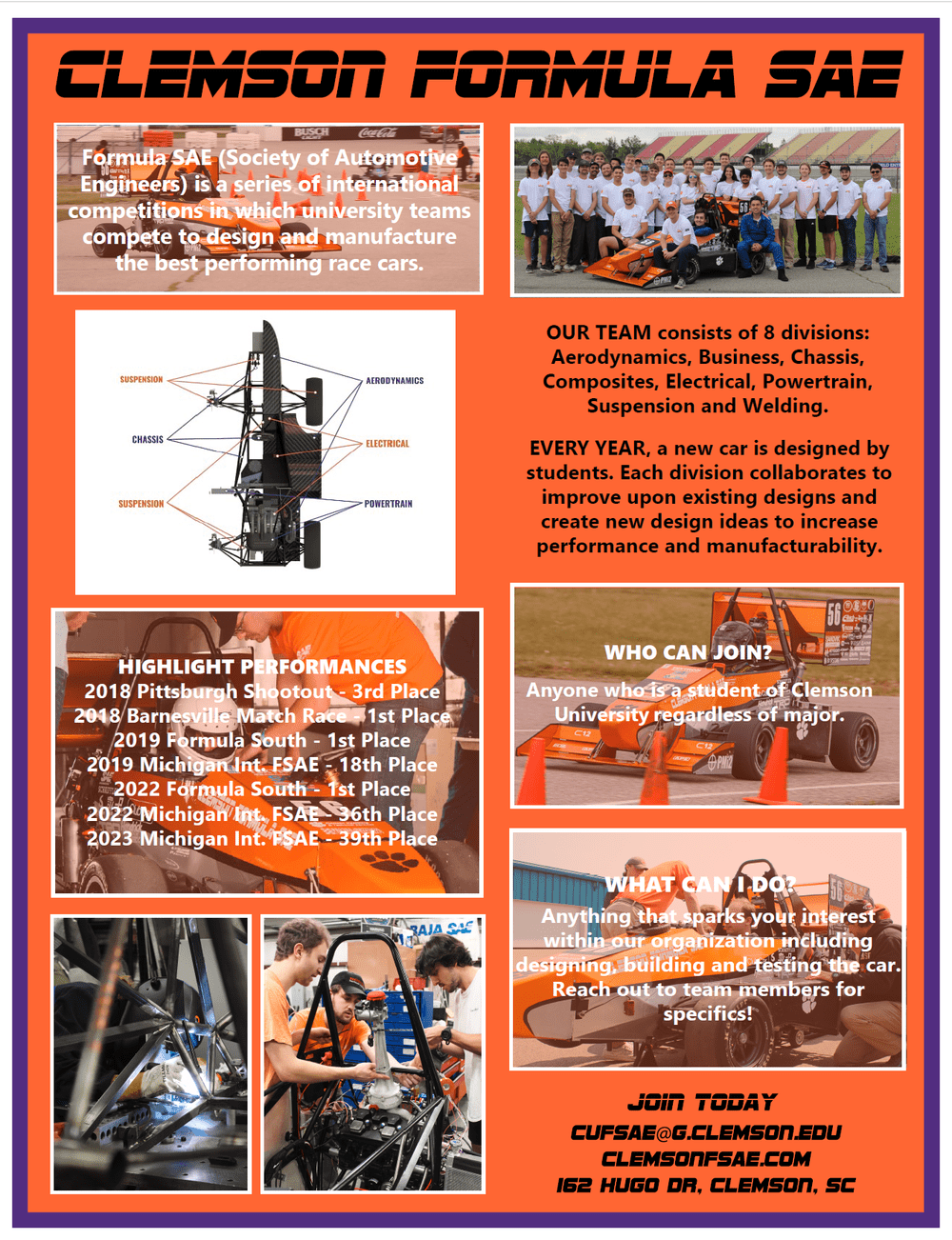 Join the team — Clemson Formula SAE