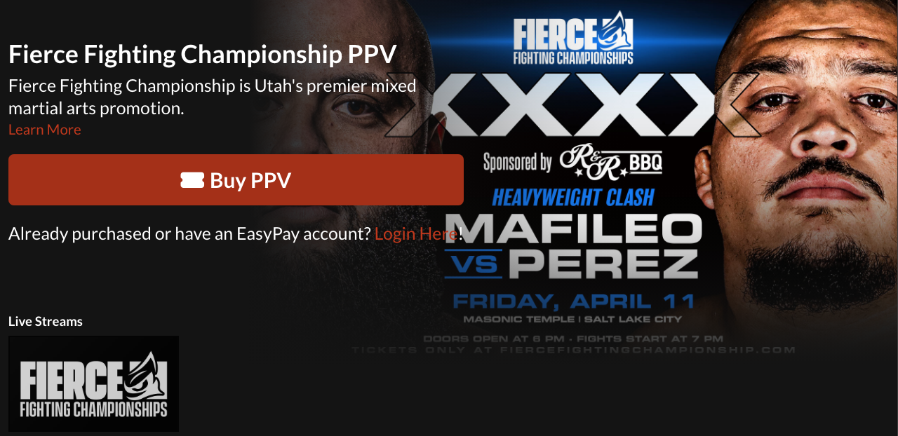 Fierce PPV — Fierce Fighting Championship