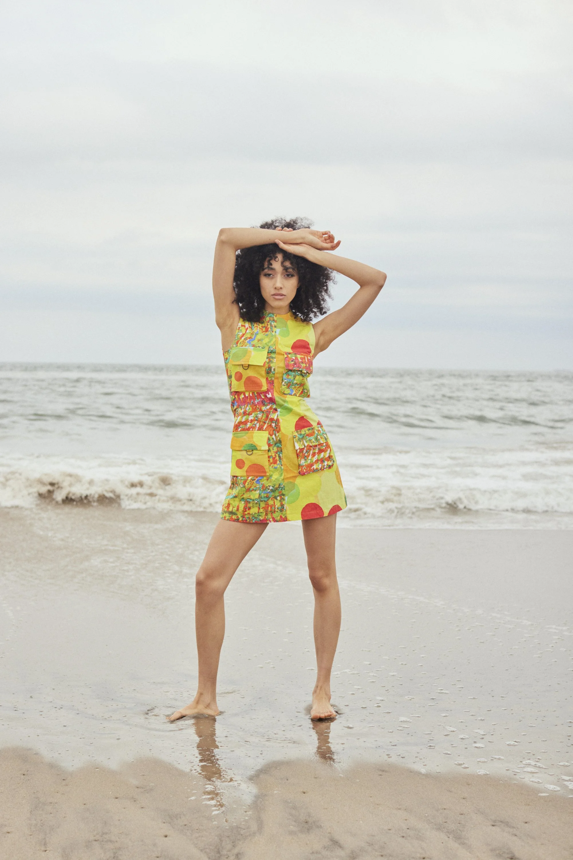 Tasha Jacquard Quad Pocket Mini Dress - Palm Tree Print | MARRISA ...