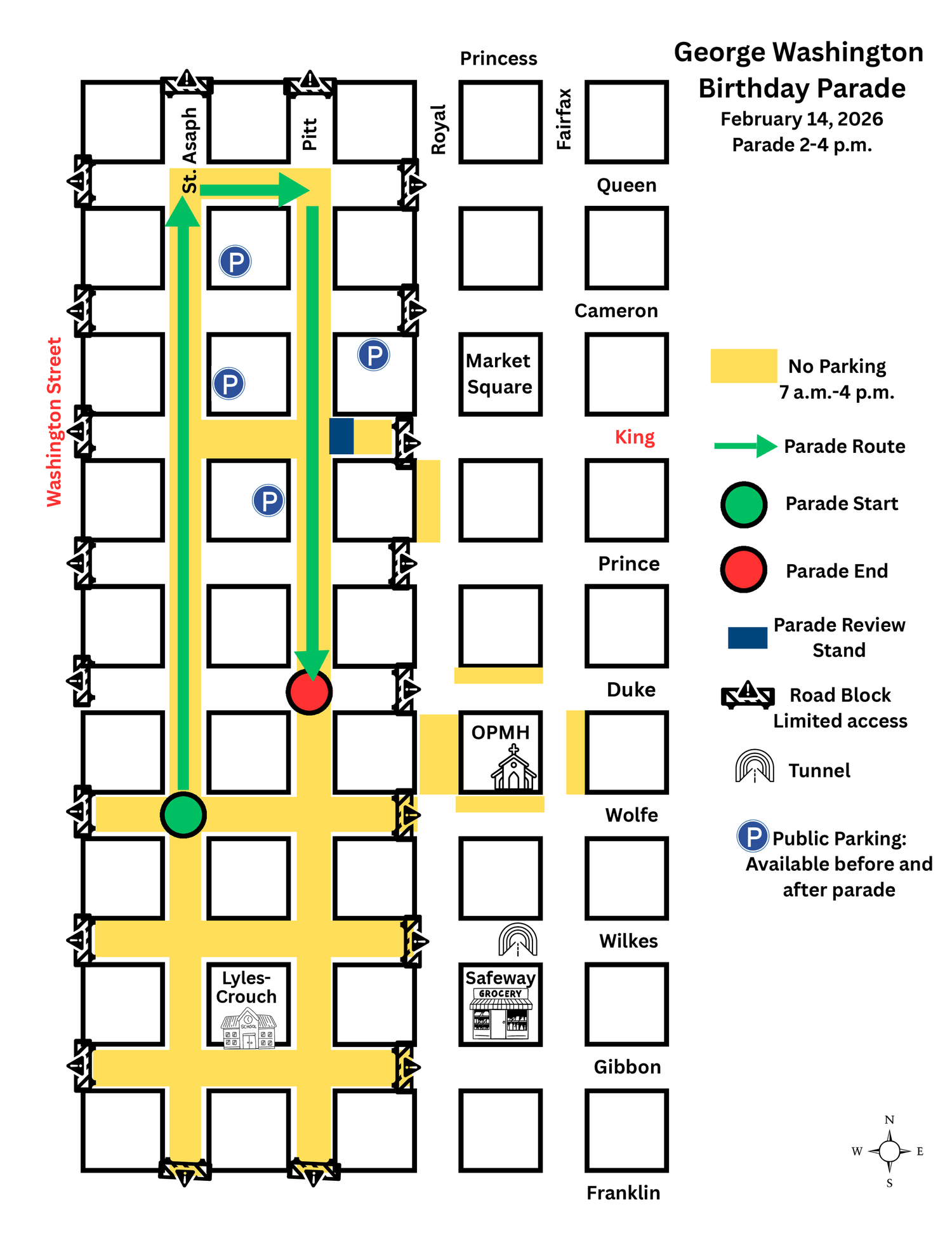 2026 Parade Route — George Washington Birthday Celebration