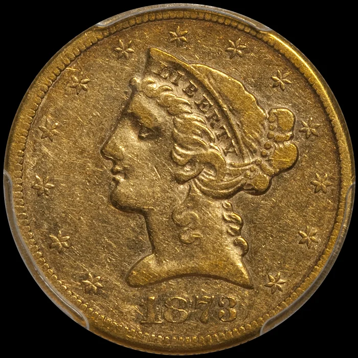 SOLD - $5.00 - 1873-CC PCGS VF35 | Rare Gold Coins - Douglas Winter Numismatics