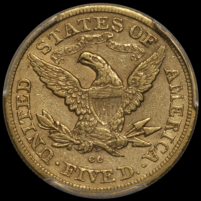 SOLD - $5.00 - 1877-CC PCGS EF45 CAC | Rare Gold Coins - Douglas Winter Numismatics