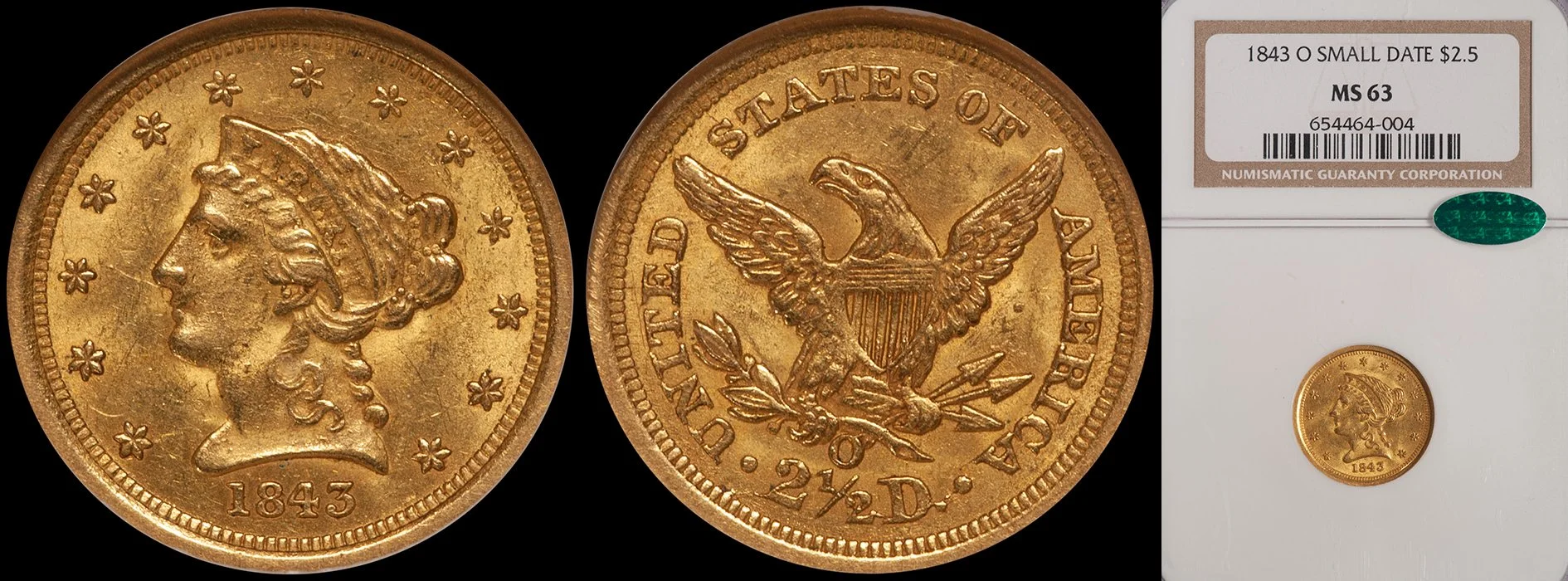 SOLD - $2.50 – 1861 New Reverse PCGS MS65 CAC — Douglas Winter Numismatics