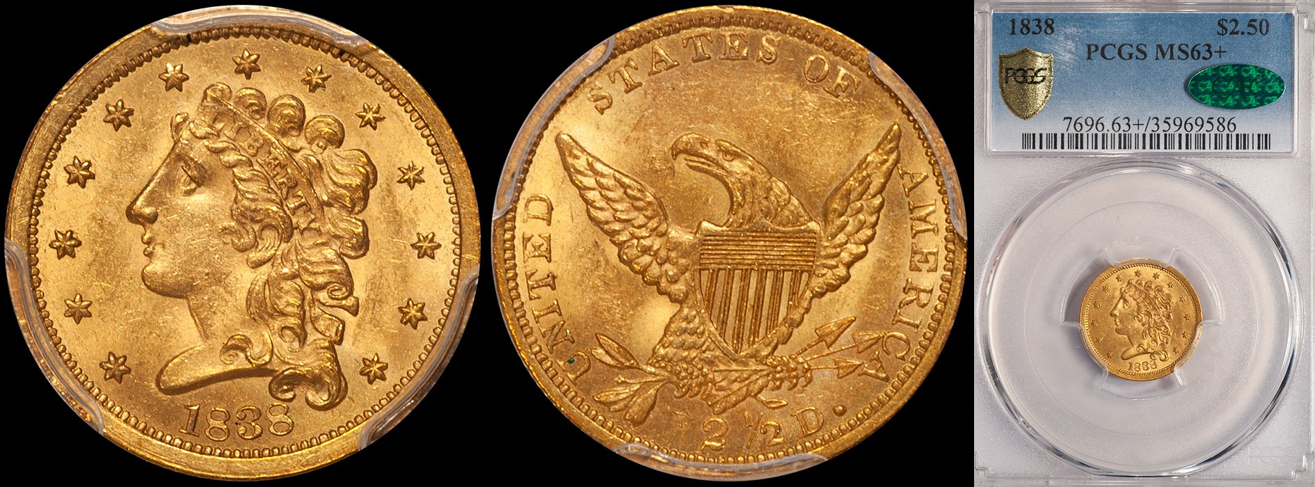 SOLD - $3.00 - 1865 PCGS AU55 CAC | Rare Gold Coins - Douglas Winter Numismatics